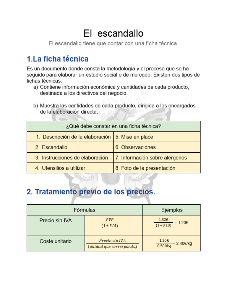 El Escandallo | PDF | Margen bruto