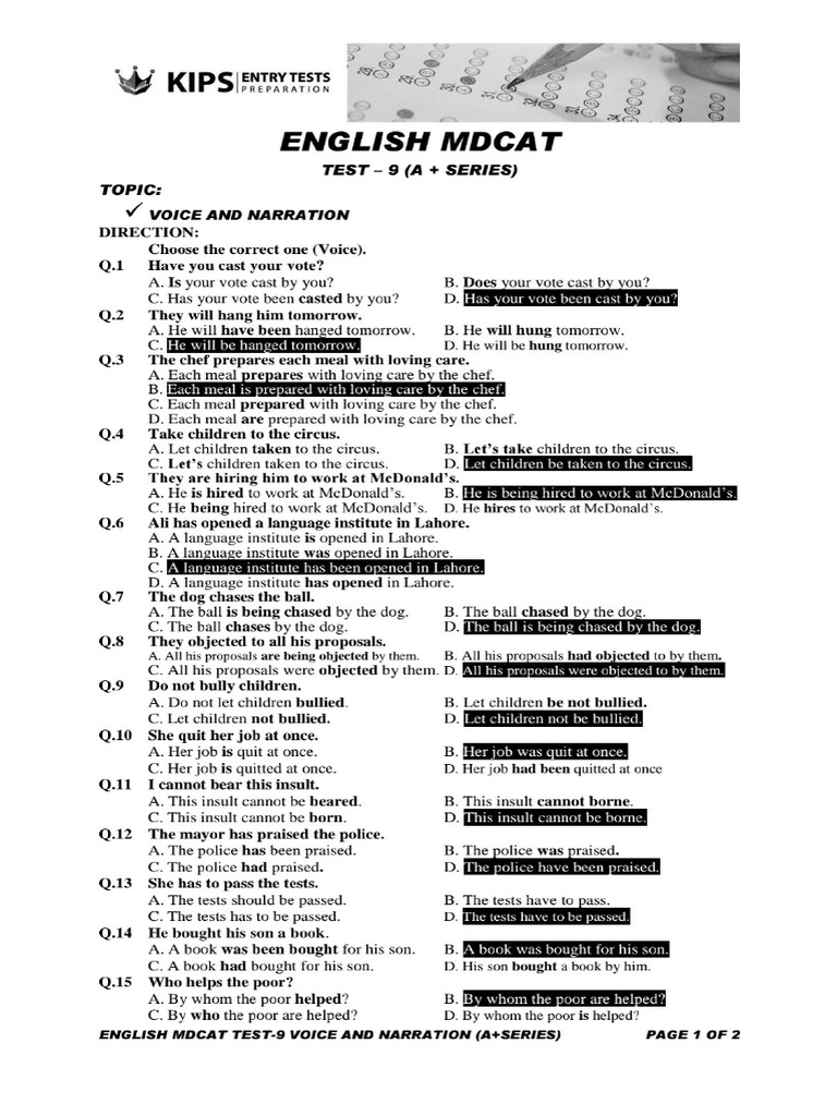 KIPS Eng Unit 9 Key Voice and Narration | PDF
