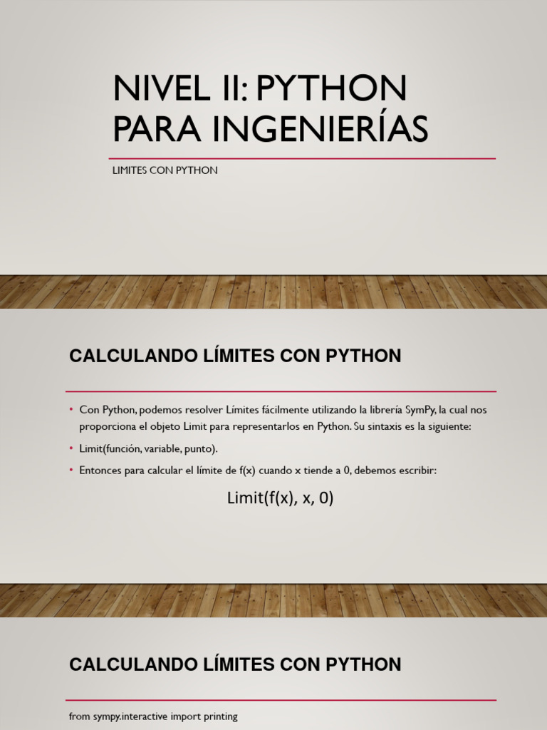 Nivel II Introducción Al Cálculo Con Python | PDF | Integral | Ecuaciones
