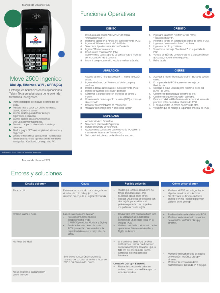 Manual de Usuario Ingenico Move 2500 | PDF | Papel | Solvente