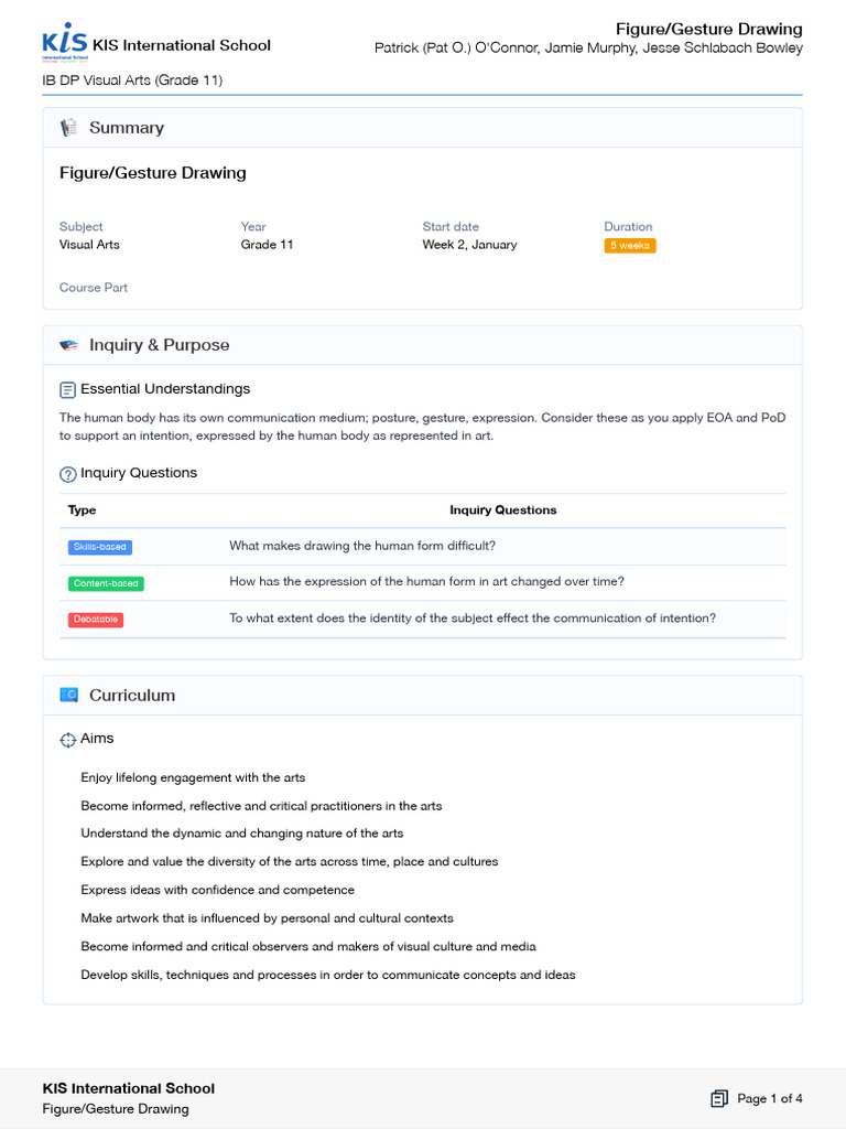 Figure Gesture Drawing Pdf Knowledge Communication