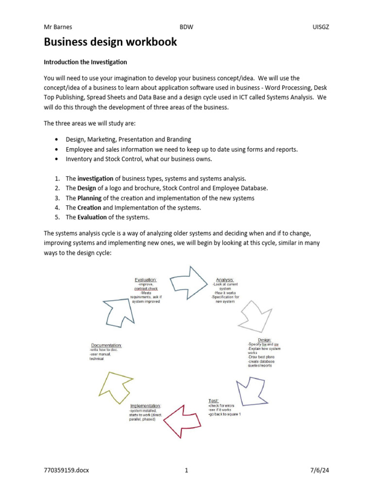 Business Design Workbook | PDF | Databases | Inventory