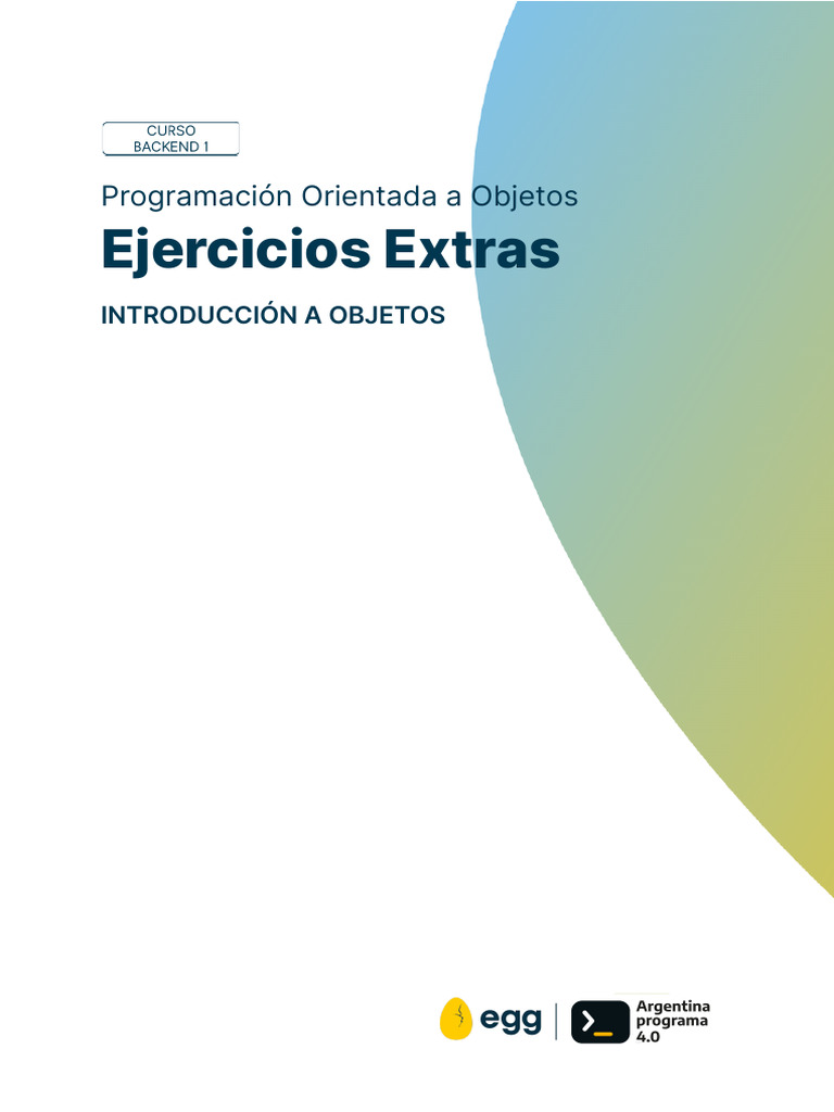 01 - Ejercicios Extras Programación Orientada A Objetos P1. Introducción A Objetos | PDF