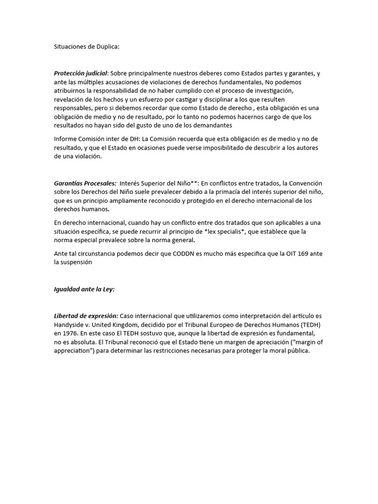 Situaciones de Duplica | PDF | Derecho