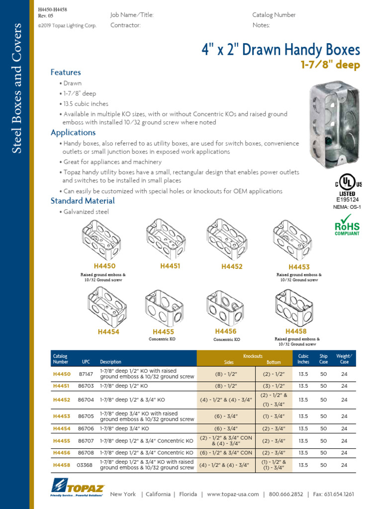 Steel Handy Boxes and Covers Guide | PDF | Manufactured Goods | Equipment