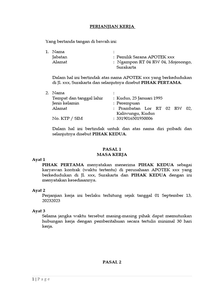 Contoh Pks Apotek Pdf