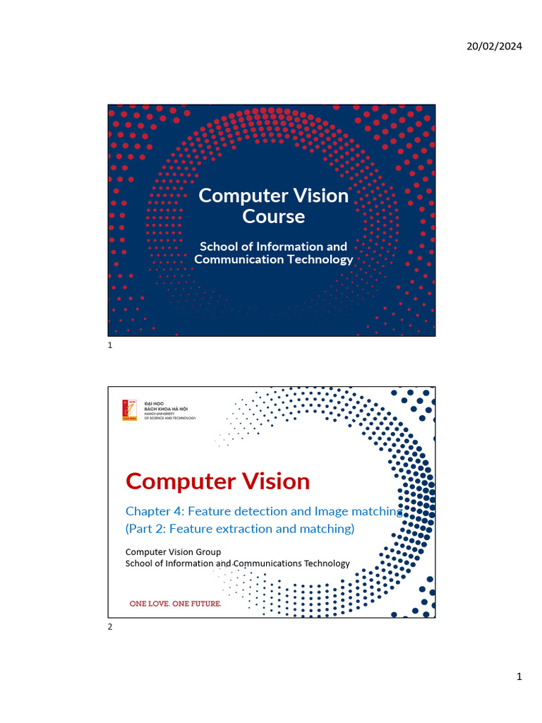 Ch4 Part2 Feature ExtractionMatching | PDF | Multidimensional Signal Processing | Image Processing