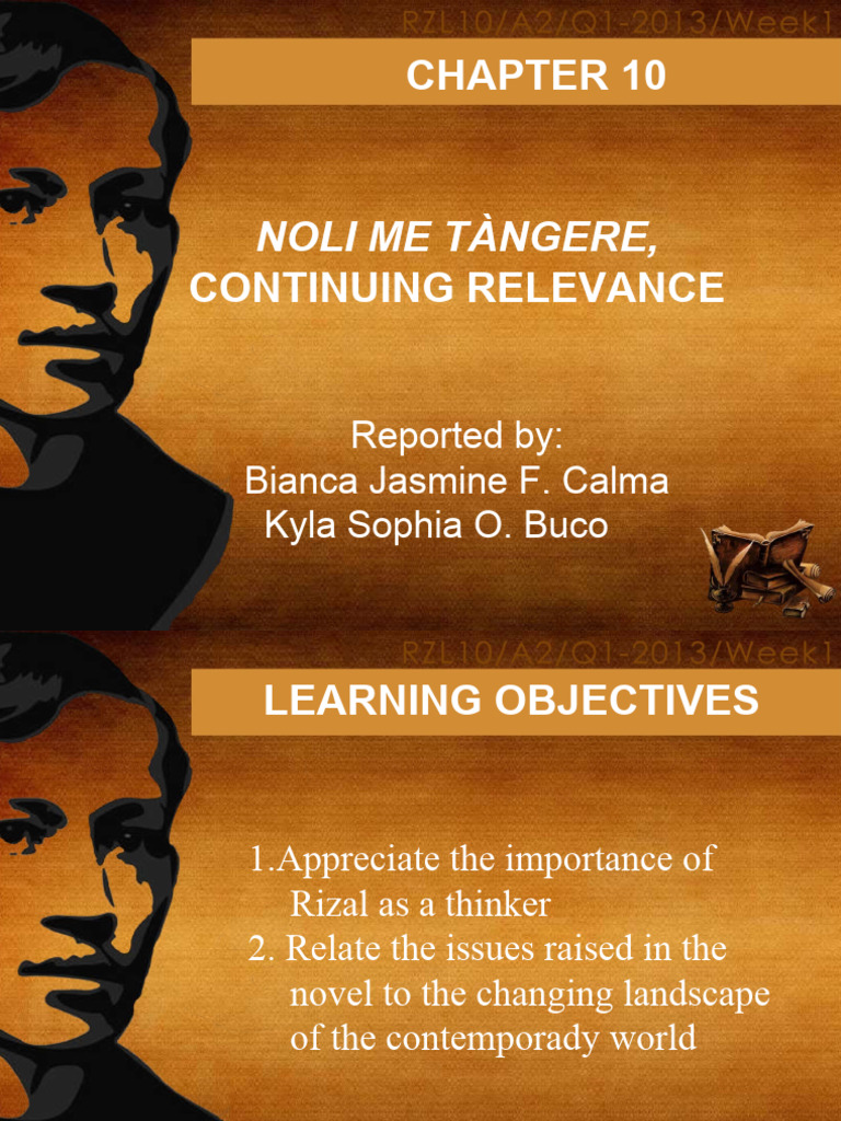 Module 8 Chapter 10 Noli Me Tangere Continuing Relevance 1 Pdf