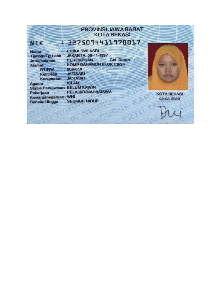 KTP - Erika Dwi Asri PDF | PDF