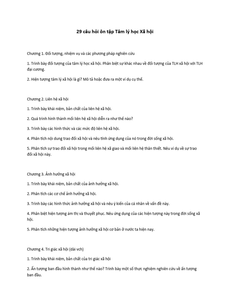 đề cương tlh xã hội | PDF