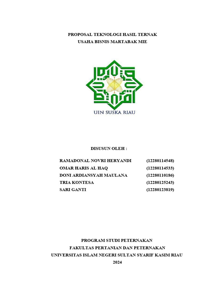 Proposal Bisnis Martabak Mie | PDF