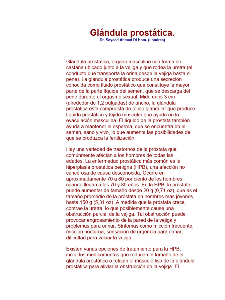 Glándula Prostática | PDF | Próstata | Cancer de prostata