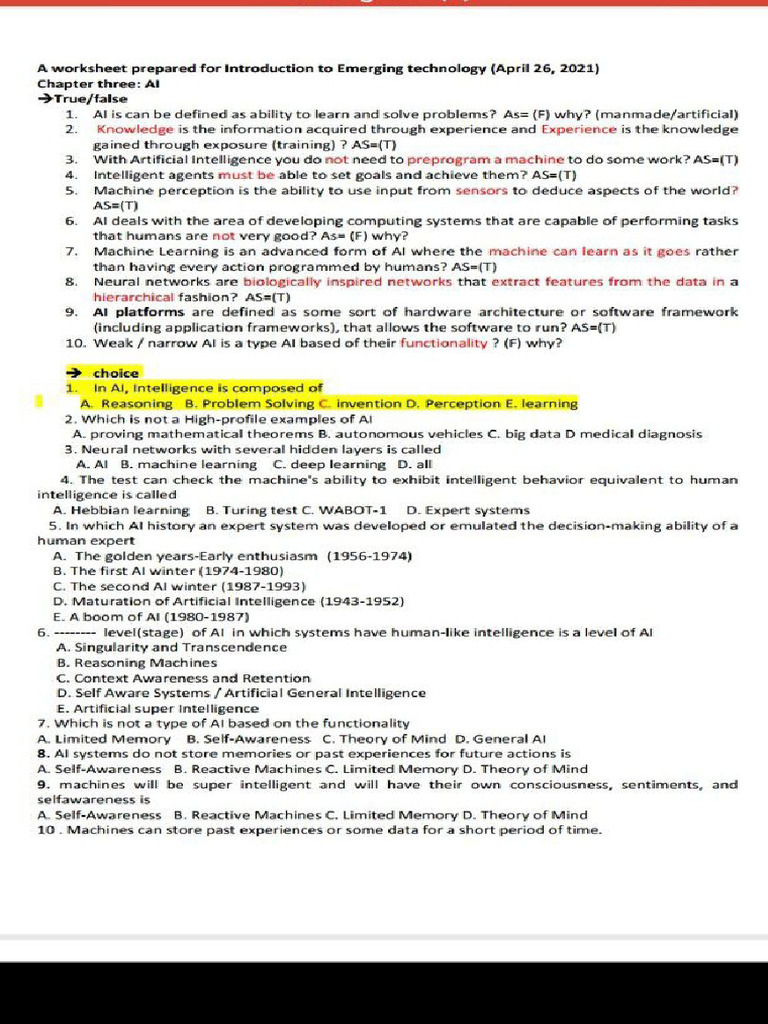 Emerging Worksheet | PDF