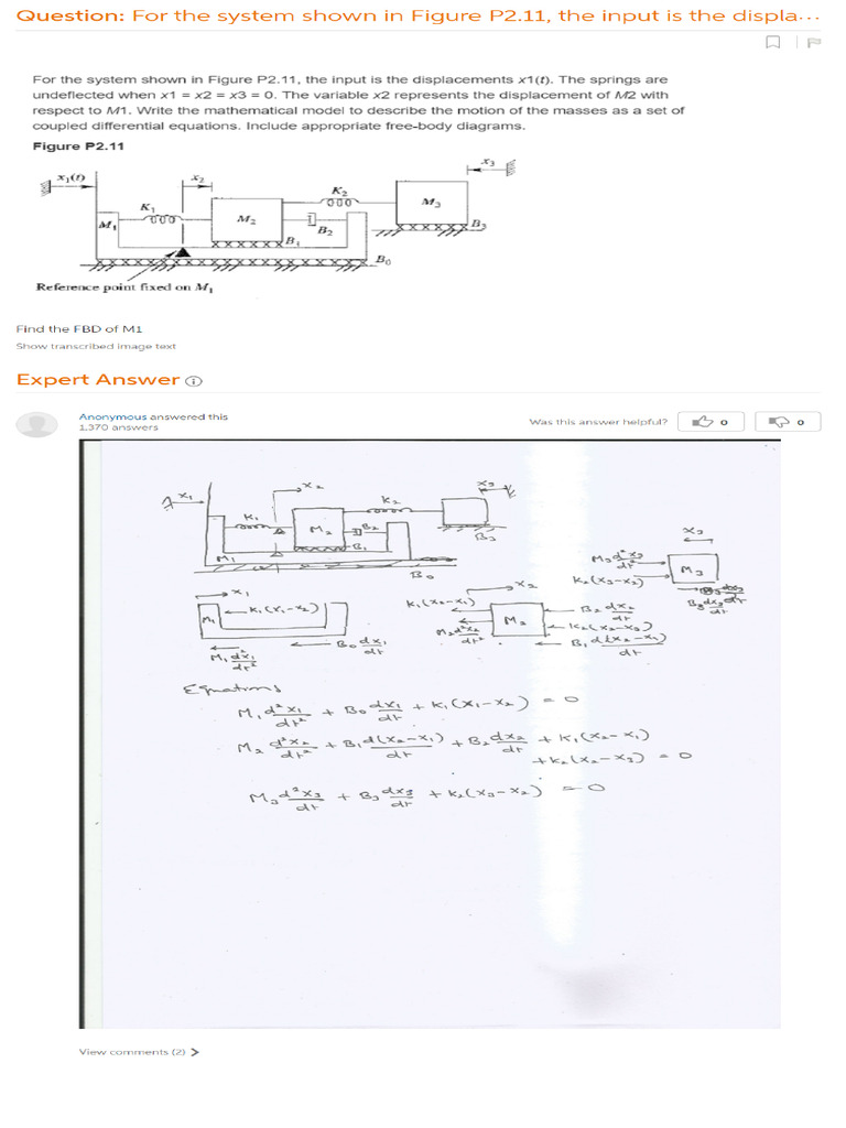 For The System Shown In Figure P2 11 The Input Is Pdf