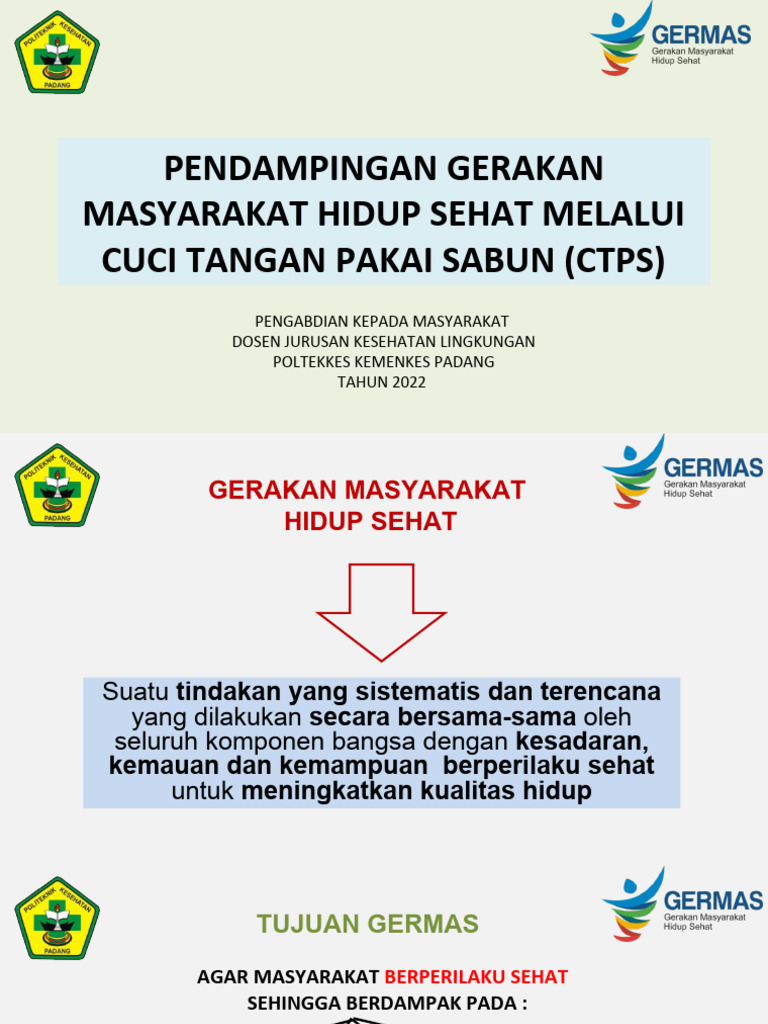 Materi Pengabmas Pendampingan Gerakan Masyarakat Hidup Sehat Melalui Cuci Tangan Pakai Sabun ...
