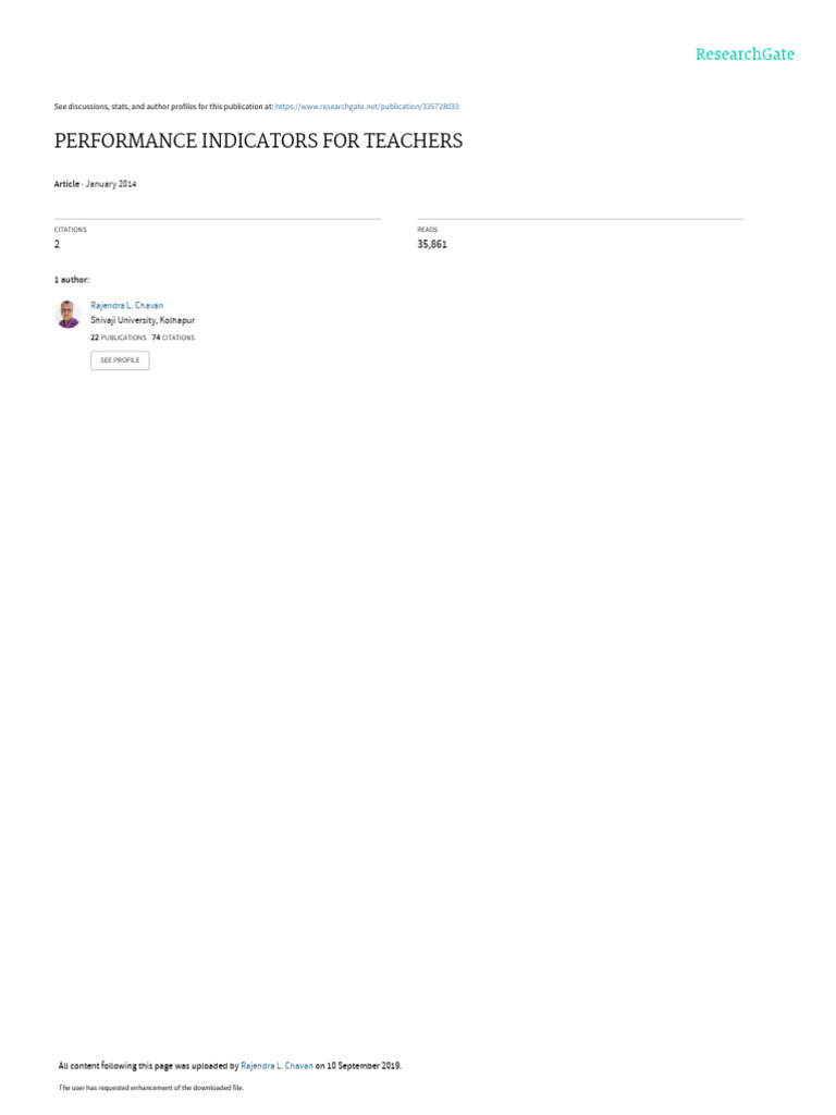 Performance Indicators For Teachers | PDF | Curriculum | Educational ...