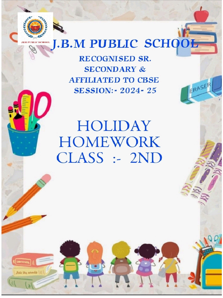 HOLIDAY HOMEWORK 2nd | PDF