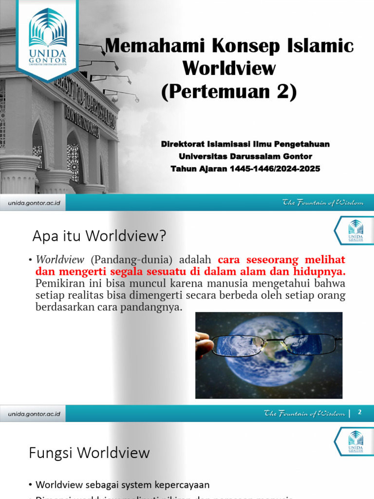 Pertemuan 2 Makna Worldview Islam | PDF | Karier & Perkembangan | Filsafat