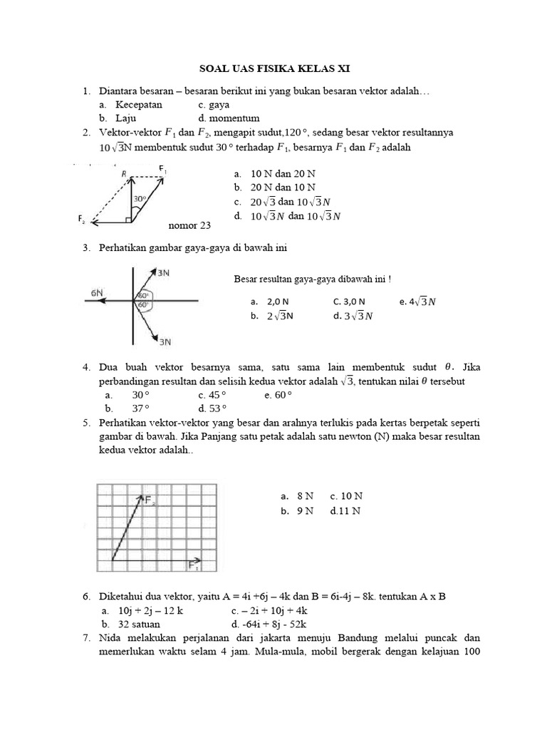 Soal Uas Fisika Kelas Xi | PDF