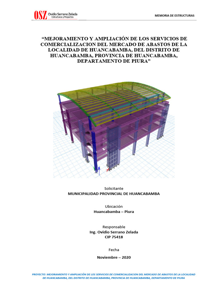Memoria de Cálculo Estructuras 01 (Mercado) | PDF | Fundación (Ingeniería) | Mecánica