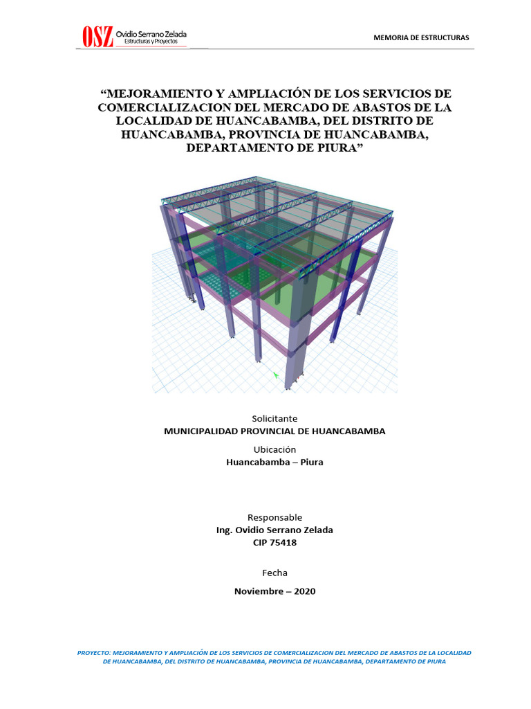 Memoria de Cálculo Estructuras 04 (Mercado) | PDF | Hormigón | Fundación (Ingeniería)