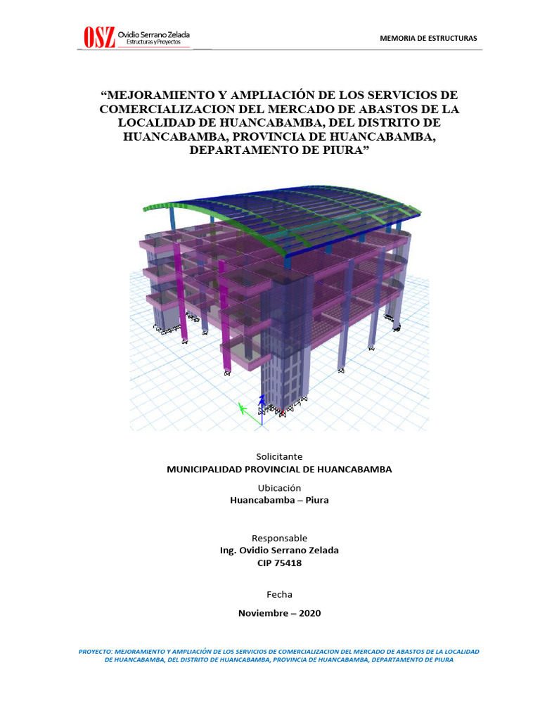 Memoria de Cálculo Estructuras 02 (Mercado) | PDF | Fundación (Ingeniería) | Ingeniería estructural
