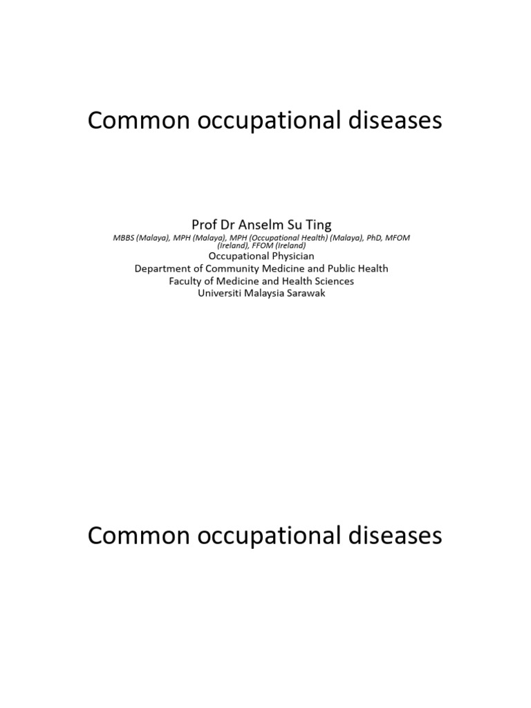 Add2 Common Occupational Diseases | PDF | Hearing | Ear