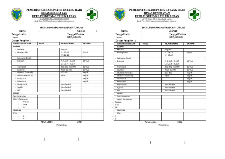 Blanko Laboratorium | PDF