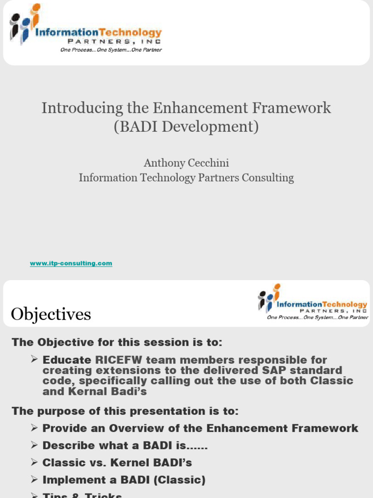 Enhancement Framework Badi Development | PDF | Method (Computer Programming) | Class (Computer ...