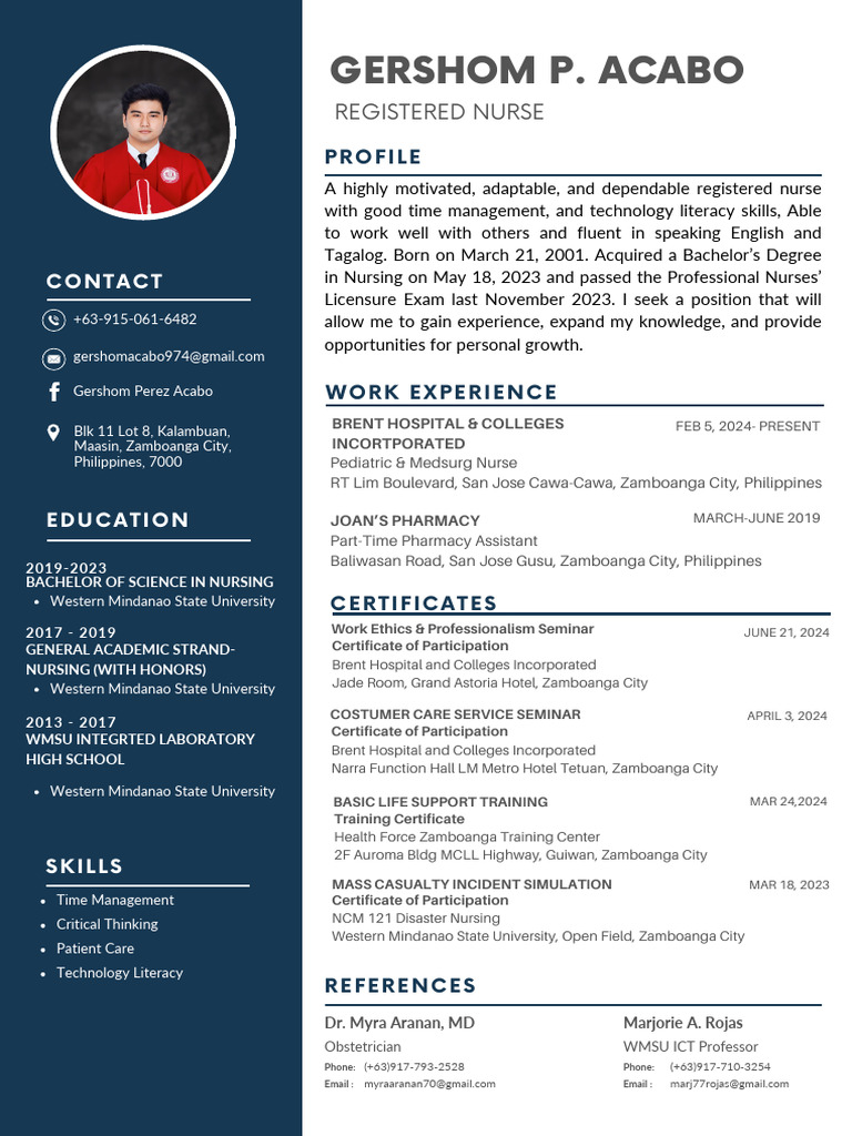 Sample Resume & Application Letter | PDF | Nursing | Medicine