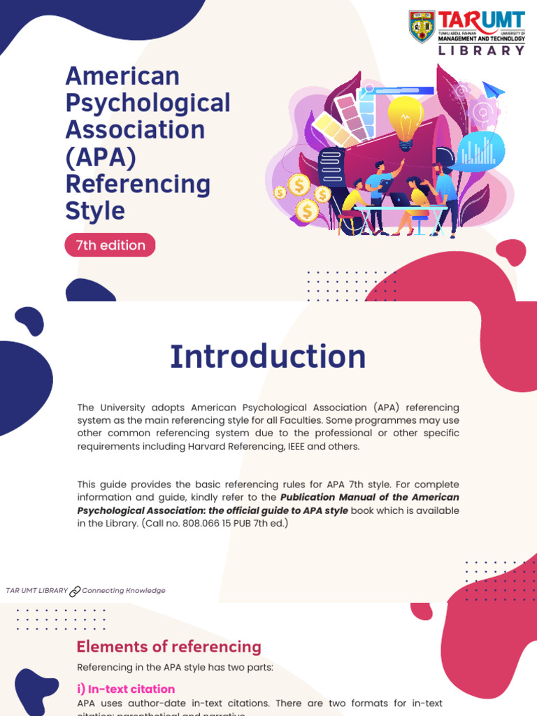 American Psychological Association (APA) Referencing Style | Download ...
