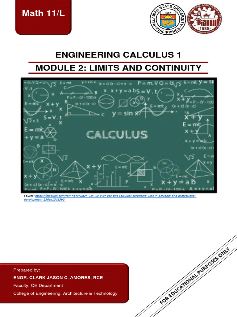 Calculus - Module 2 - Limits and Cotinuity | PDF | Function (Mathematics) | Derivative