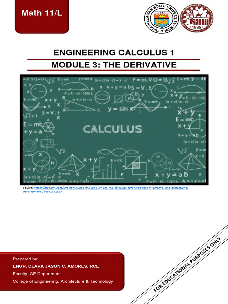 Calculus Module 3 The Derivative Pdf Derivative Function