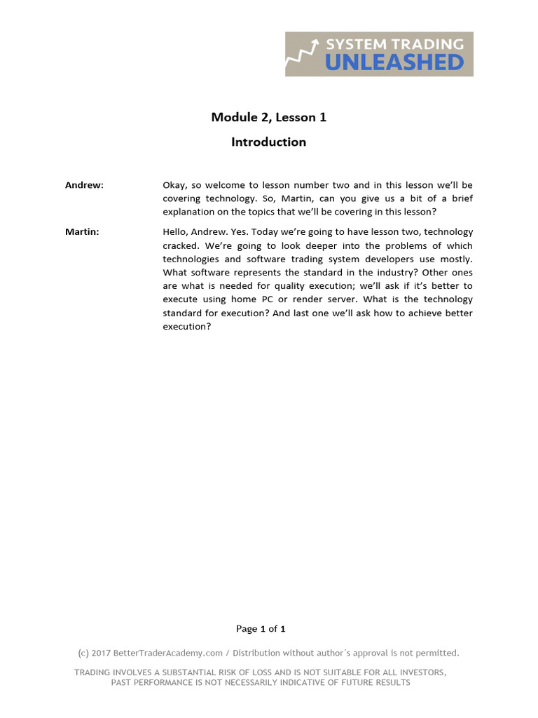 Trading Tech & Software Guide | PDF