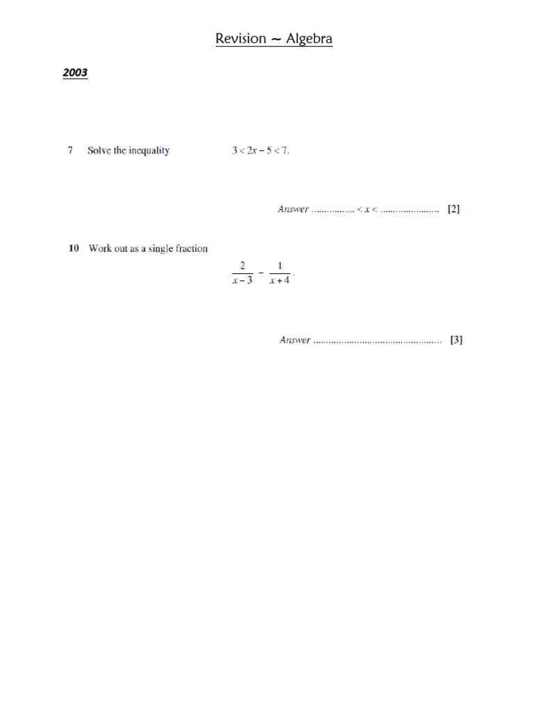 Algebra 12 p2 0580 Maths | PDF