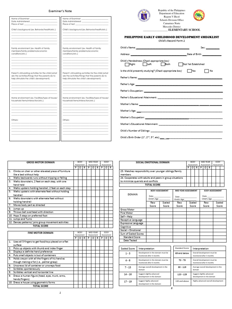 Eccd Checklist 1 | Download Free PDF | Word | Hand