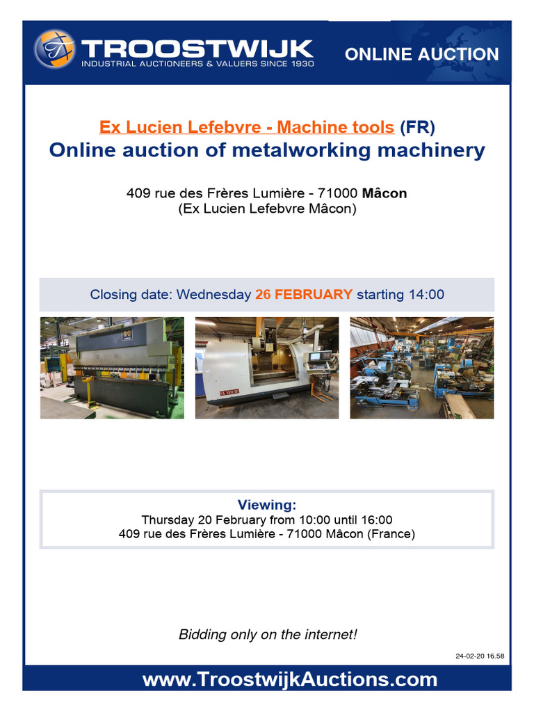 Ex Lucien Lefebvre - Machine Tools - 31742 - Travail Des Metaux - UK ...