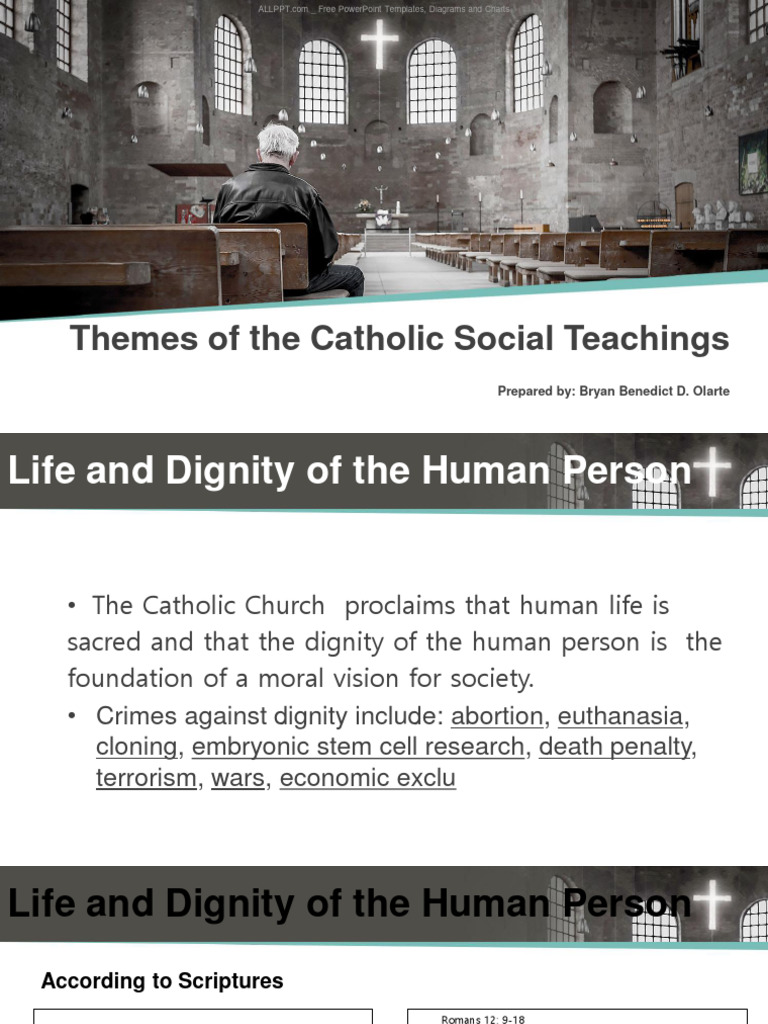 Themes of The CST Printable | PDF | Catholic Social Teaching | Dignity