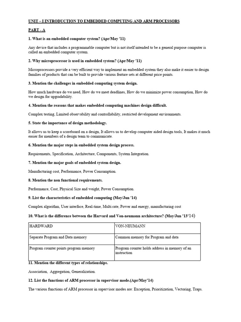 Embedded Systems Pdf Embedded System Central Processing Unit 