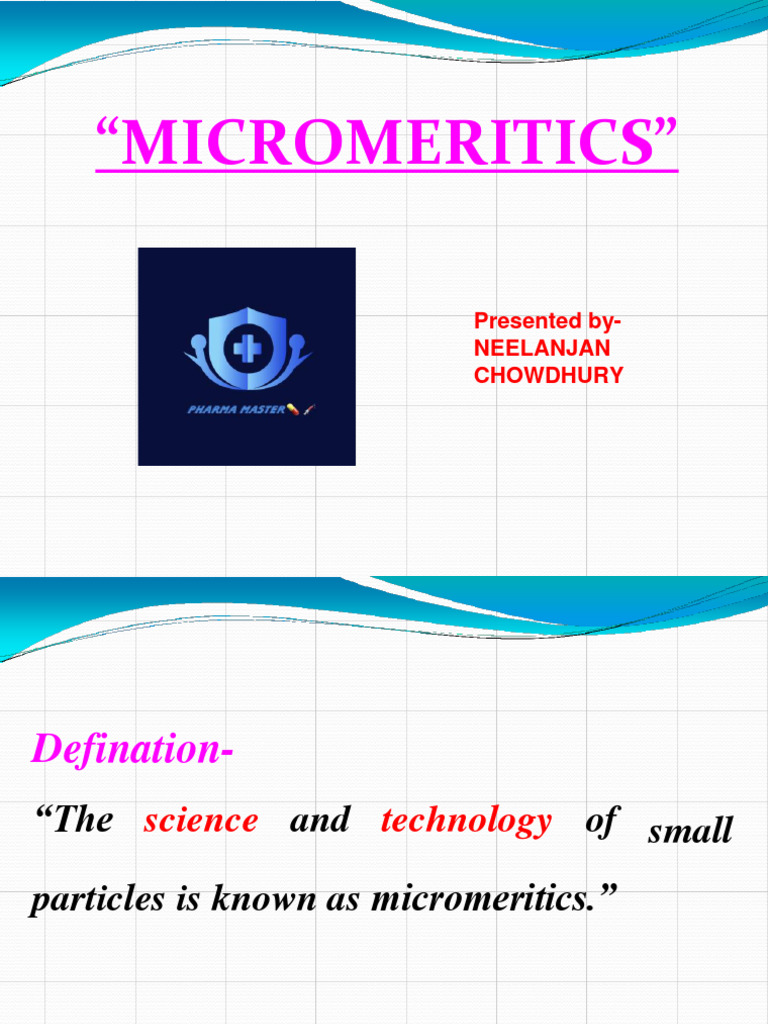 MICROMERITICS-Pharma Master | PDF | Microscope | Particle Size Distribution