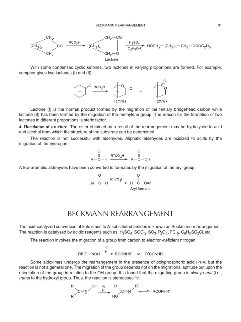 Beckmann Rearrangement | PDF | Amide | Chemical Reactions