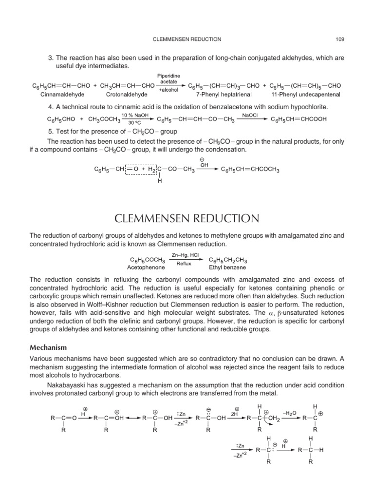 Clemmensen Reduction 1 | PDF | Redox | Ketone