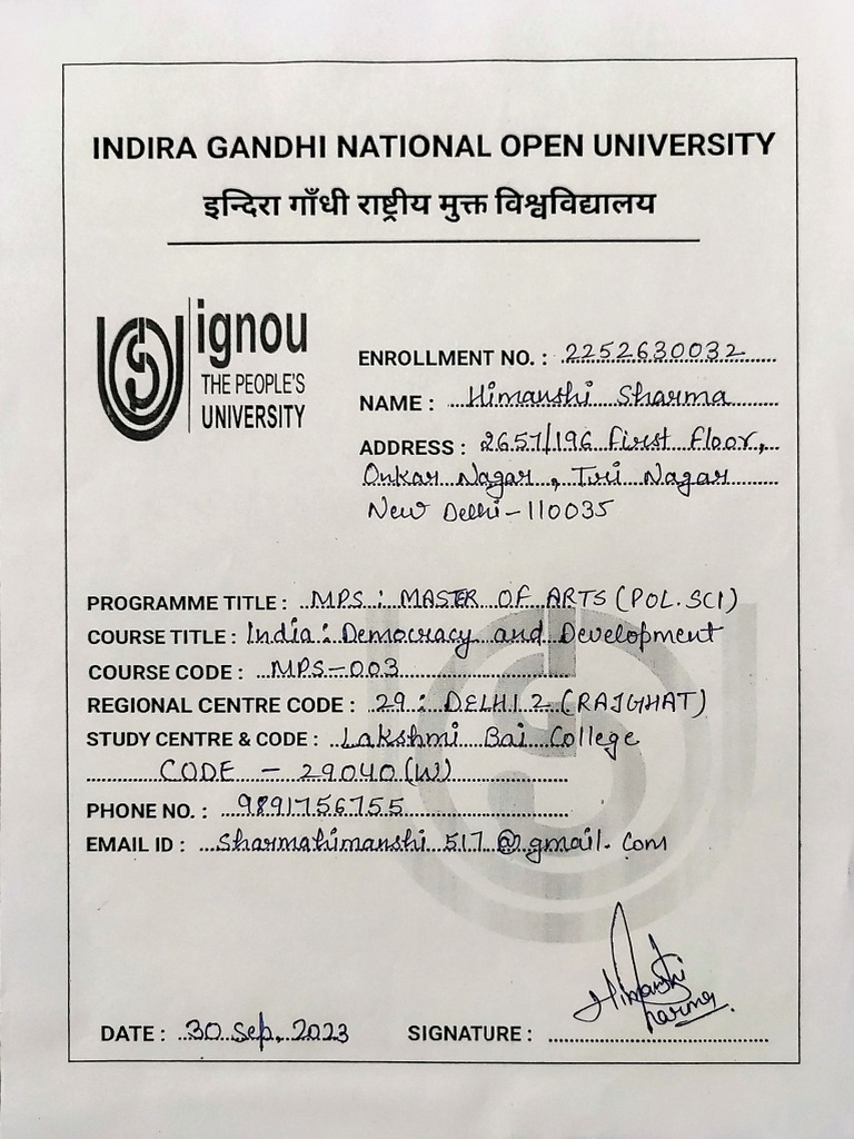 Mps-003 Himanshi Sharma | PDF