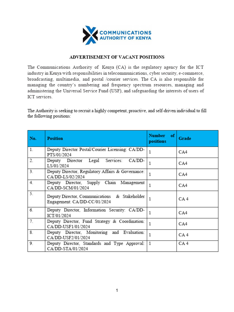 Job Specifications CA4 Roles - 0 | PDF | Regulatory Compliance | Electrical Engineering