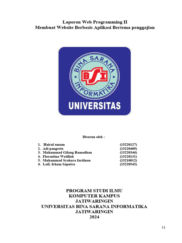 Revisi Adi Laporan Web Programming II Terbaru | PDF | Bisnis