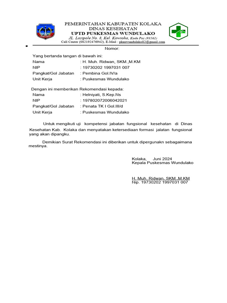 Surat Rek Ukom Helni | PDF