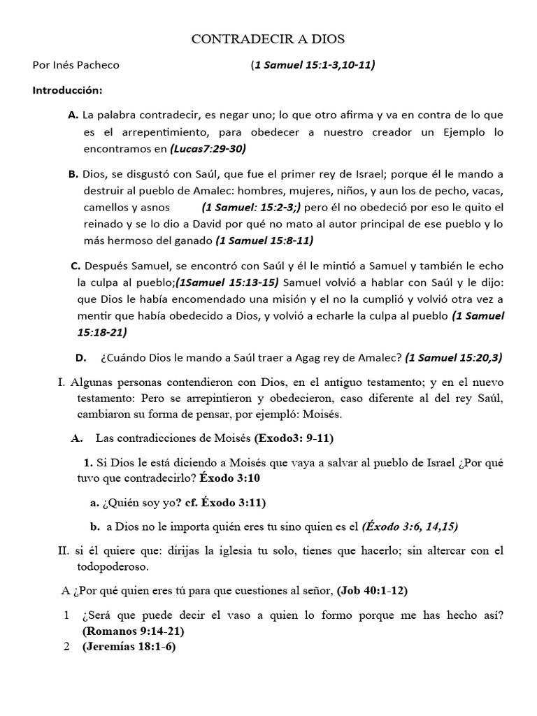 Contradecir a Dios | PDF | Saulo | Libro del éxodo