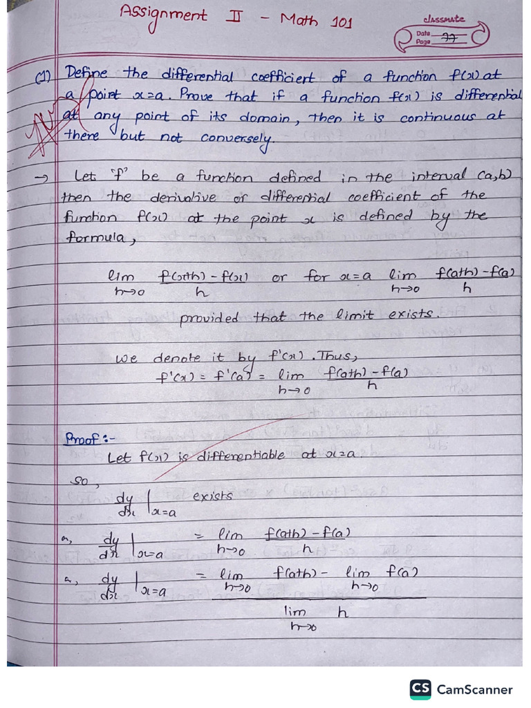 Math 101 Assignment 2 | PDF