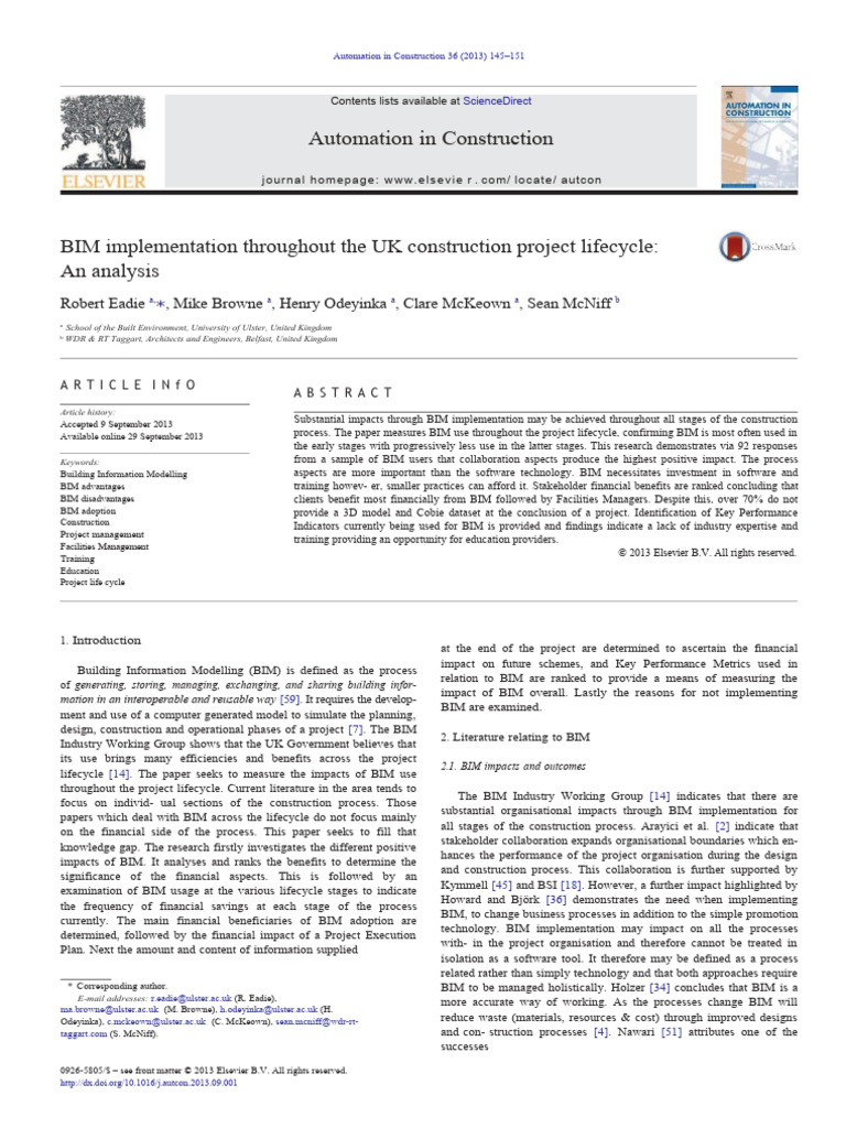 BIM Implementation Throughout The UK Con | PDF | Building Information ...