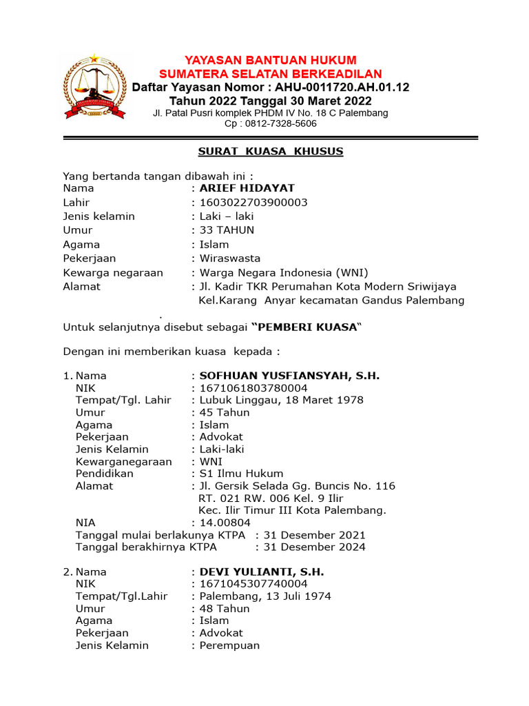 Kuasa Dayat Gugatan | PDF